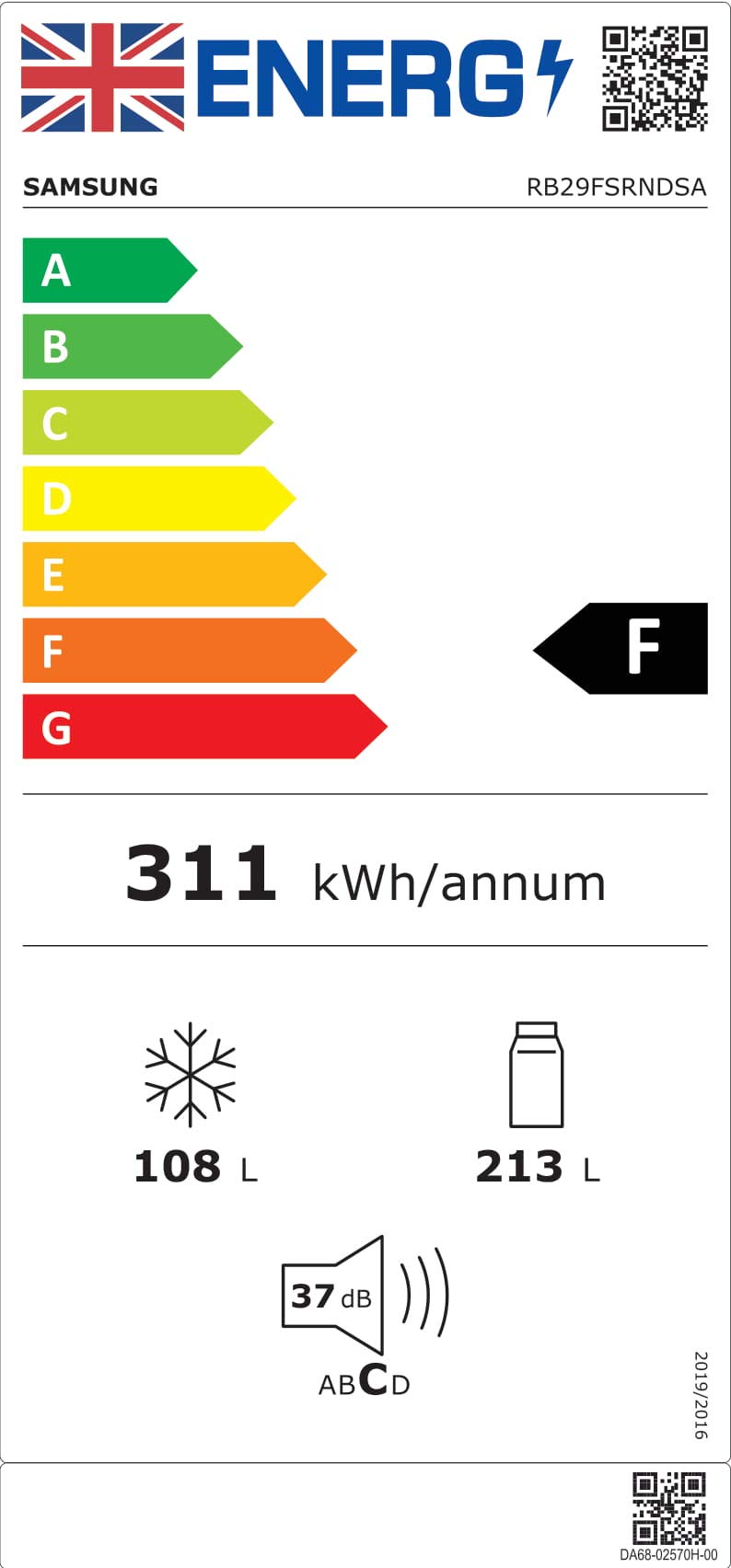 Samsung RB29FSRNDSA Freestanding Fridge Freezer with Digital Inverter ...