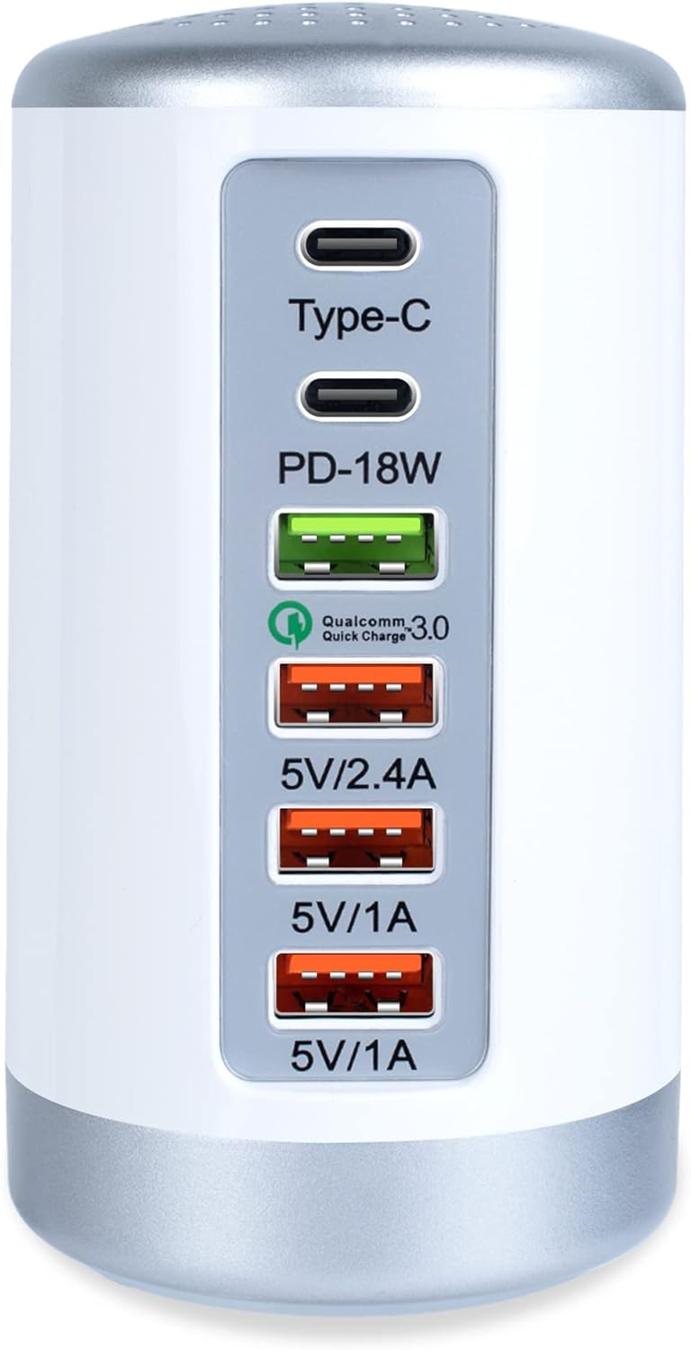 Amazon.com: KingFuture Multi USB C Charging Station with 18W PD & 18W ...