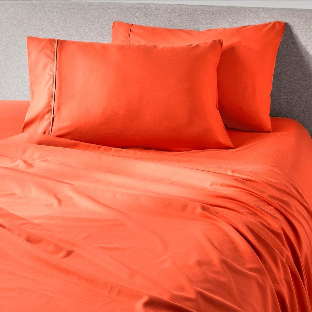 Amazon.com: PeachSkinSheets Hot Coral Sheet Set - 1500tc Level of ...