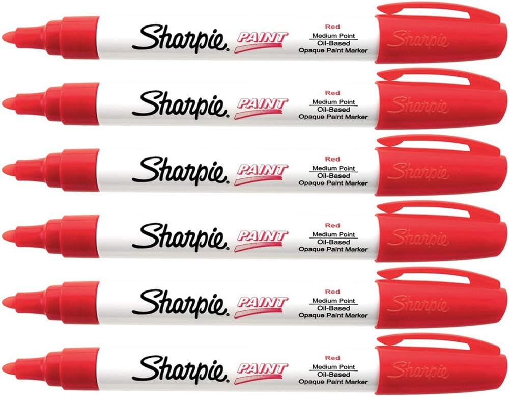 Amazon.com : Sharpie Brands Paint Sharpie, Oil Base, Medium Point, Red ...