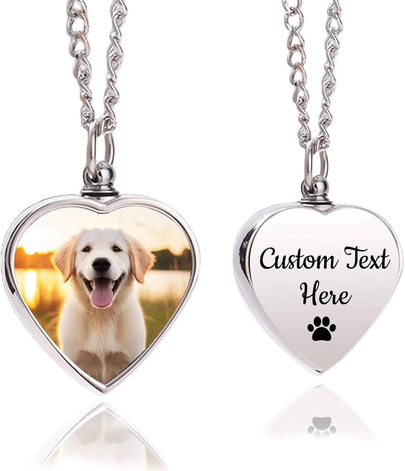 Amazon.com : Cupike Personalized Pet Ashes Necklace for Dog Cat Custom ...