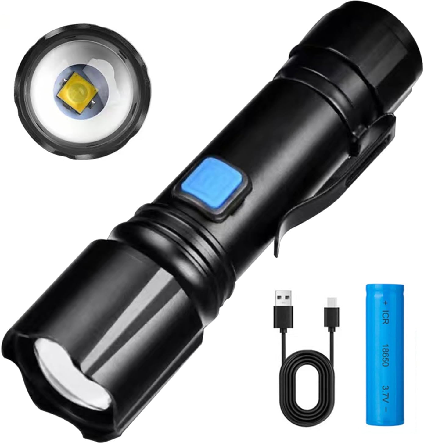 Dorcy 41-4379 200-Lumen Ultra HD Aluminum LED Rechargeable Flashlight ...