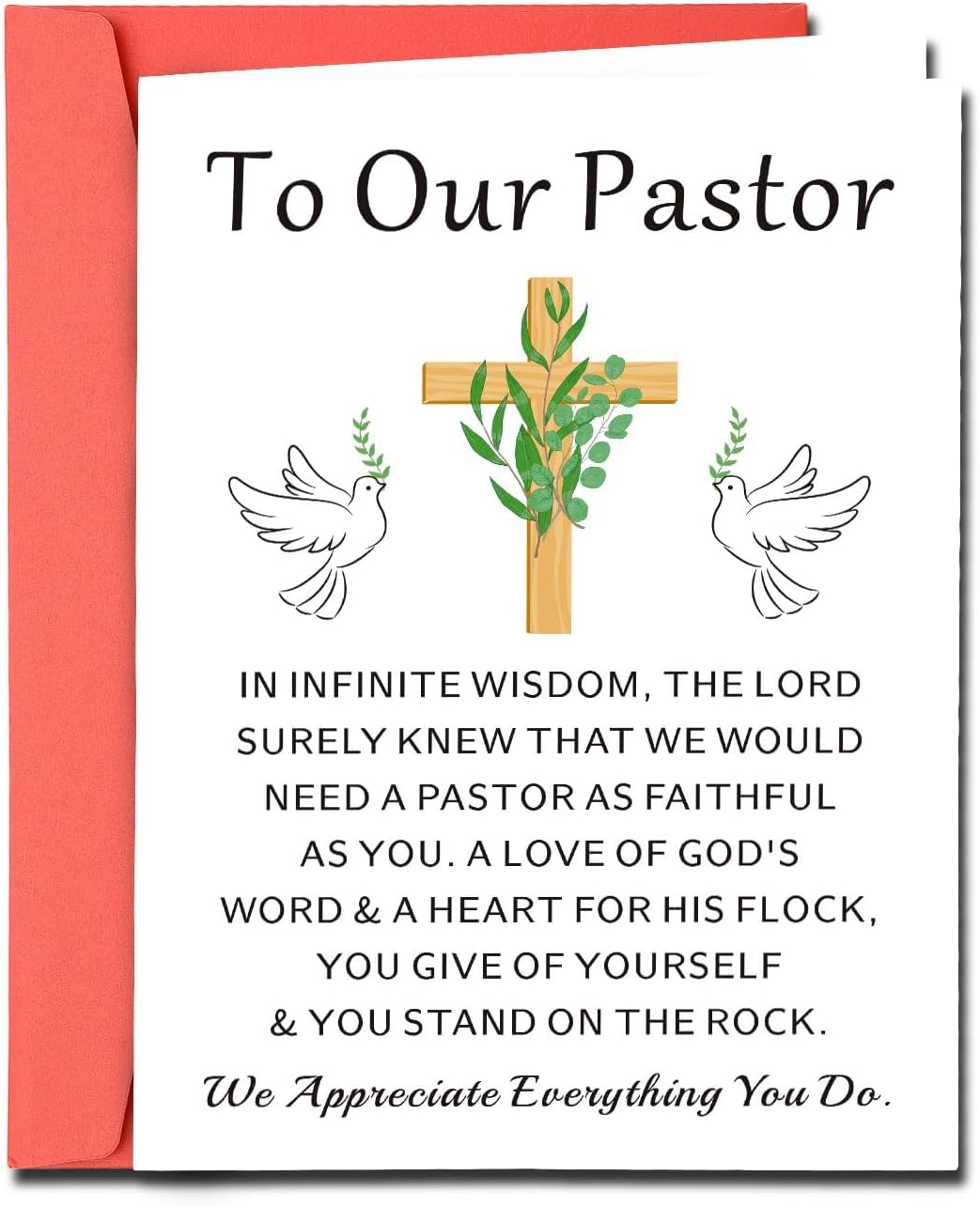 Amazon.com : TI-EDC Pastor Appreciation Card - Religious Thank You ...