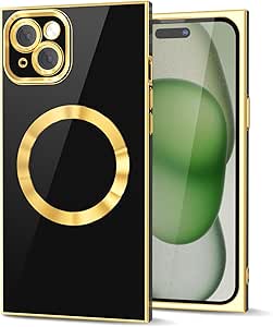 Amazon.com: Svanove for iPhone 14 Plus/ 15 Plus Case Rectangle Edge, Compatible with Magsafe ...