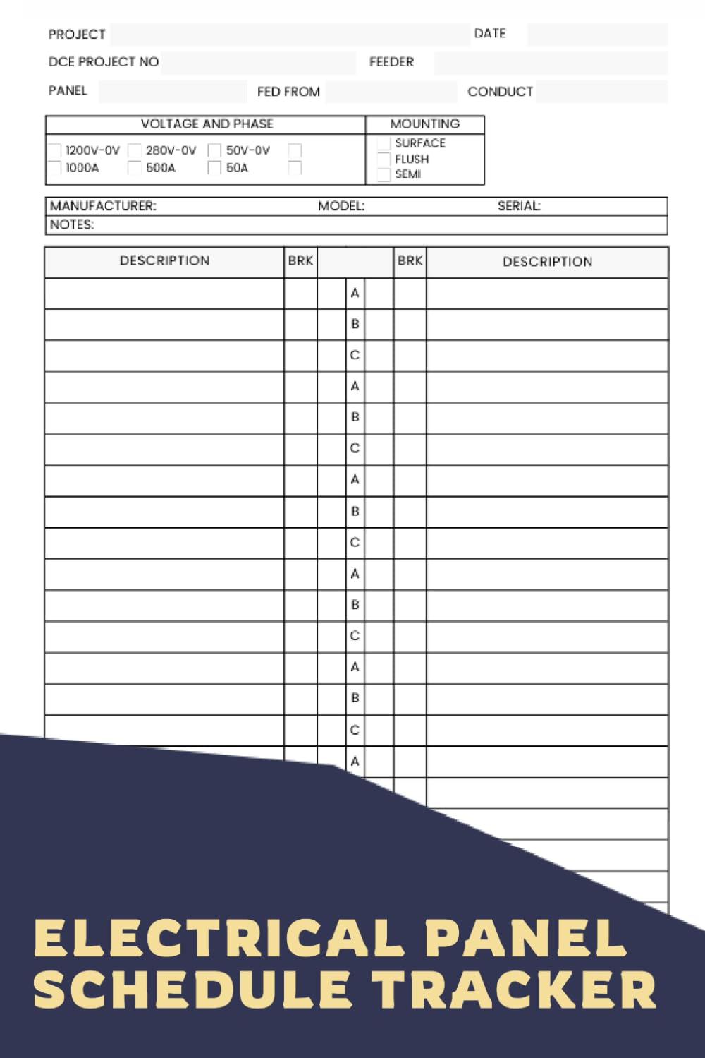 Electrical Panel Schedule Tracker: A Logbook To Help You Document And ...
