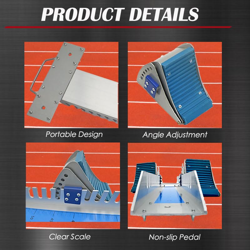 Starting Blocks Multi-Function 6 Angle Adjustable Aluminum Track and ...