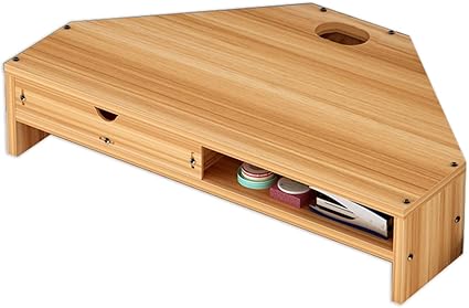 Amazon.com: C'ESTBON Double Layer Wooden Corner Monitor Stand, Triangle ...