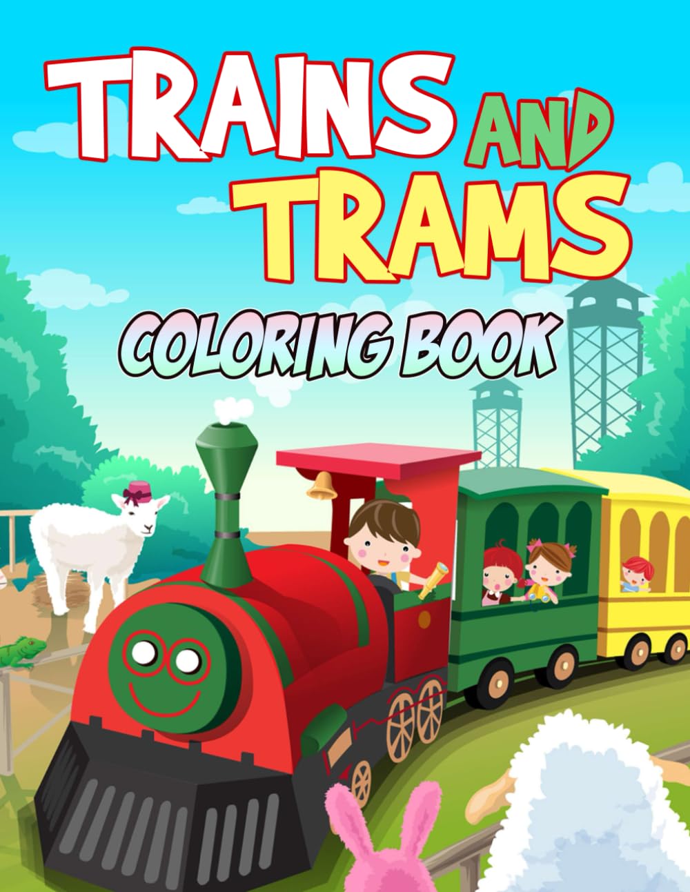 Trains And Trams Coloring Book: Coloring Pages With Awesome Artistic ...