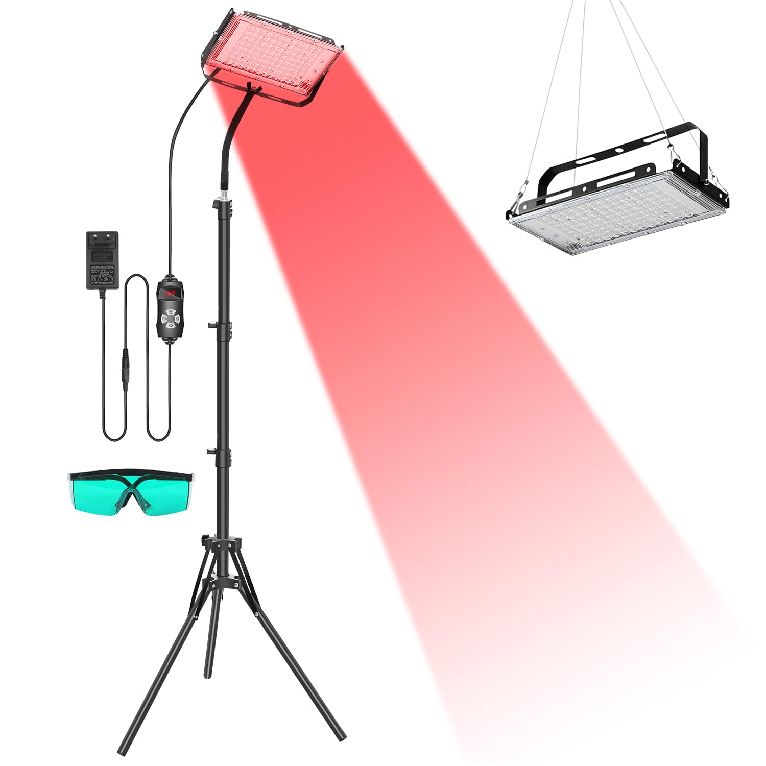 Buy TIHOOK Red Light Lamp with Stand, Infrared Lamp, 660nm & 850nm Red ...