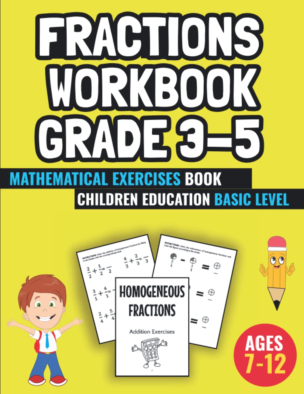 Fractions Workbook Grade 3 5 A Mathematical Exercises Book Children ...