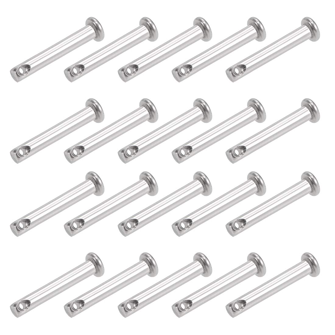 uxcell Single Hole Clevis Pins - 4mm X 25mm Flat Head 304 Stainless ...