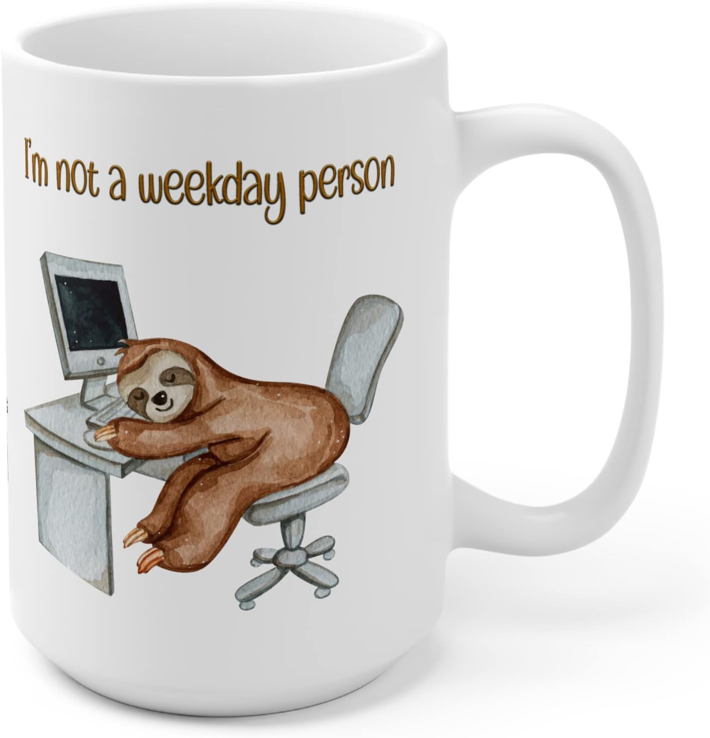 Amazon.com | Pop Puns Funny Adorable Sloth Coffee Mug with Office Sloth ...