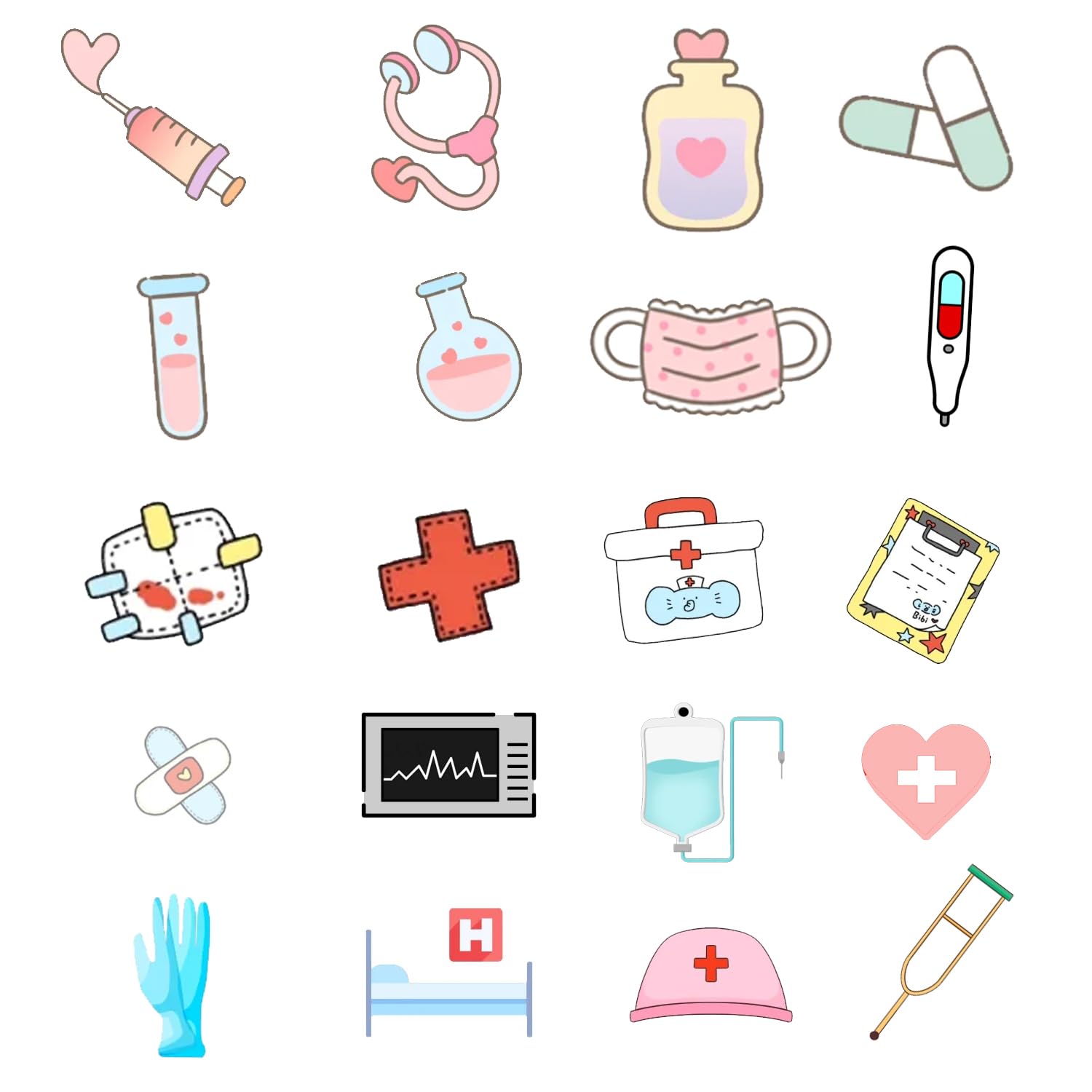 Amazon.com: 100 Pcs Nurse Stickers 1.25 Inch Healthcare Medical Nursing ...