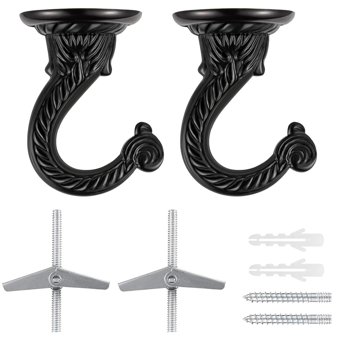 OBSTKUCHEN 2 Sets Large Swag Ceiling Hooks Heavy Duty Swag Hook with ...