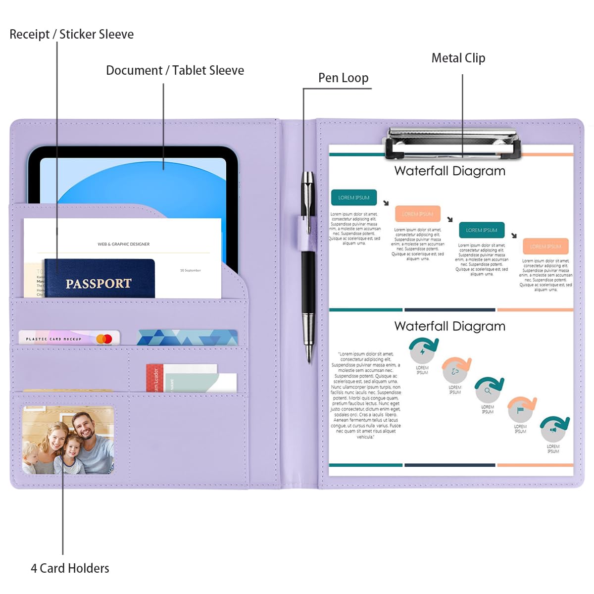 Snapklik.com : Padfolio/Resume Portfolio Folder For Women Men, WAVEYU ...
