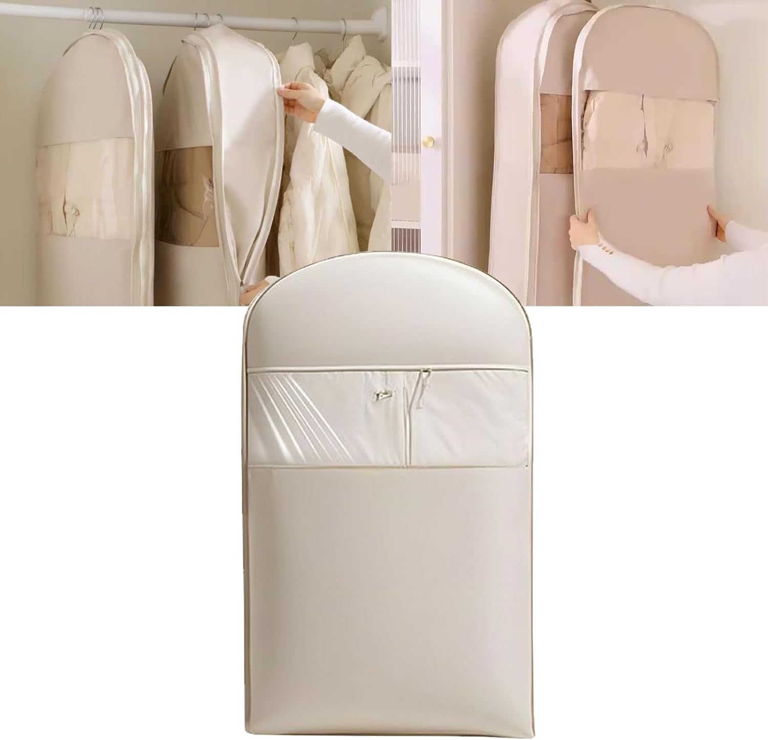 Amazon.com: Space Saving Hanging Garment Bag with Self Compression ...