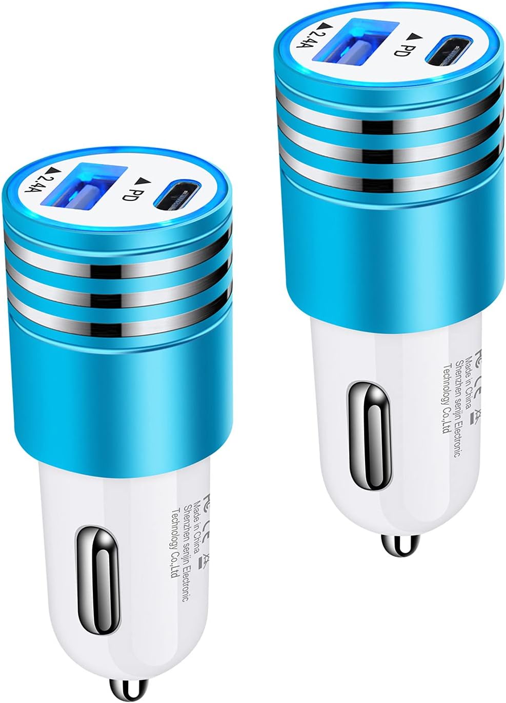 Amazon.com: iFlash Dual USB Car Lighter Charger Adapter w/ 10w (Fast ...
