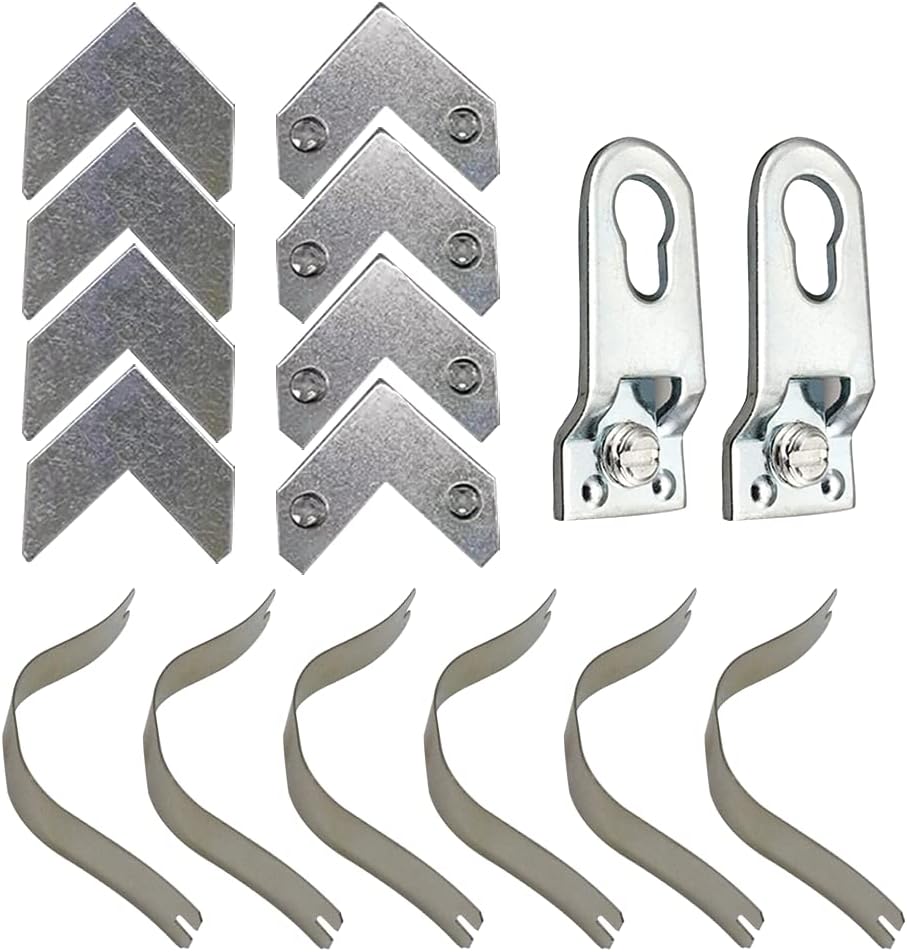 1Set/18PCS Metal Photo Frame Hardware Set - Durable Angle Bracket Flat ...