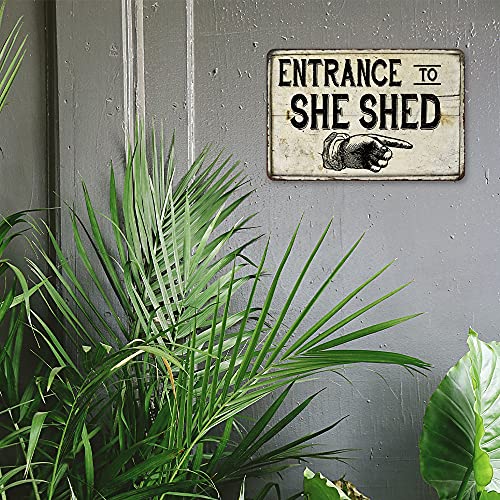 Chico Creek Signs Entrance to SHE SHED Sign Decor Wall Art Lady Cave ...