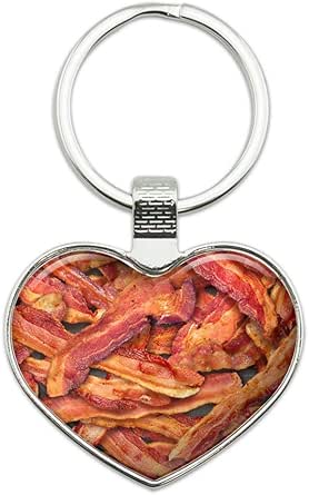 Amazon.com: GRAPHICS & MORE Bacon Galore Keychain Heart Love Metal Key ...