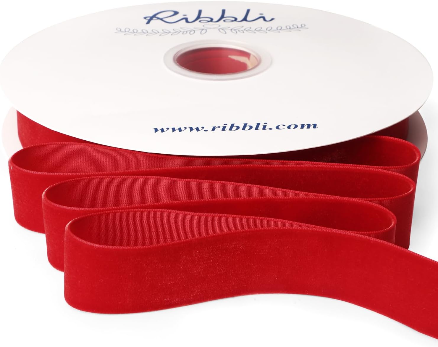 Amazon.com: Ribbli Red Velvet Ribbon 1 Inches Continuous 25 Yard Spool ...