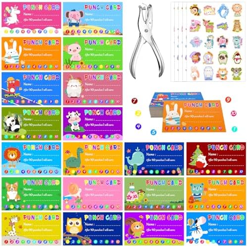 Amazon.com : 200PCS Punch Cards for Classroom with Kids Hole Puncher ...