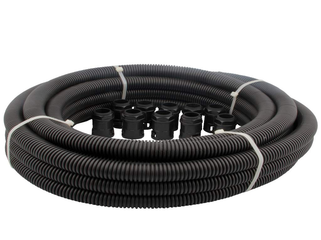 Black Flexible Conduit Contractor Pack 20mm 10m Conduit 10 Glands ...