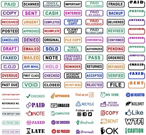 Set of 3 pcs Message Account Stamp, Paid Stamp, Wording Stamp, Office ...