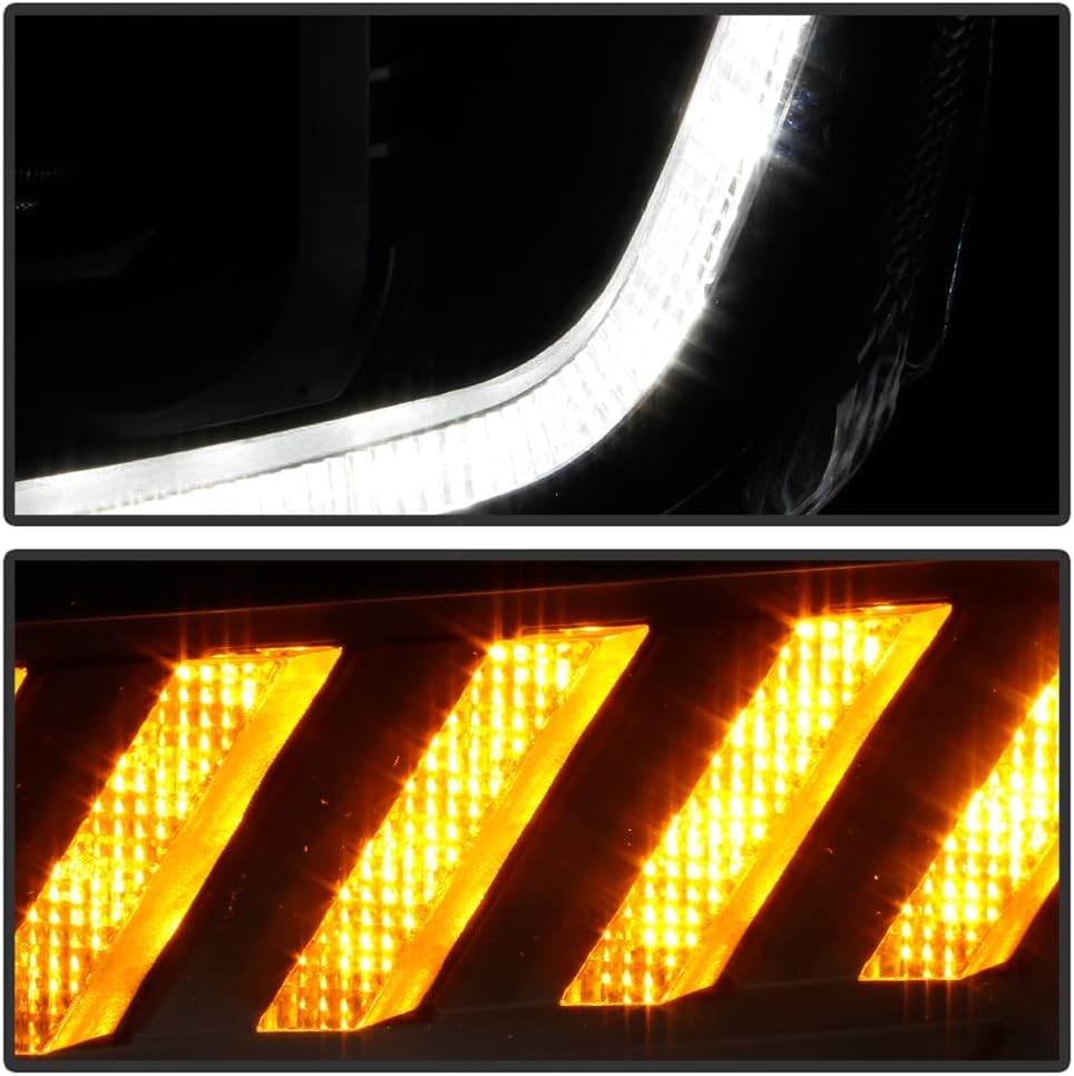 ACANII – Para modelo halógeno Chevy Camaro 2016-2018 tubo LED negro con ...