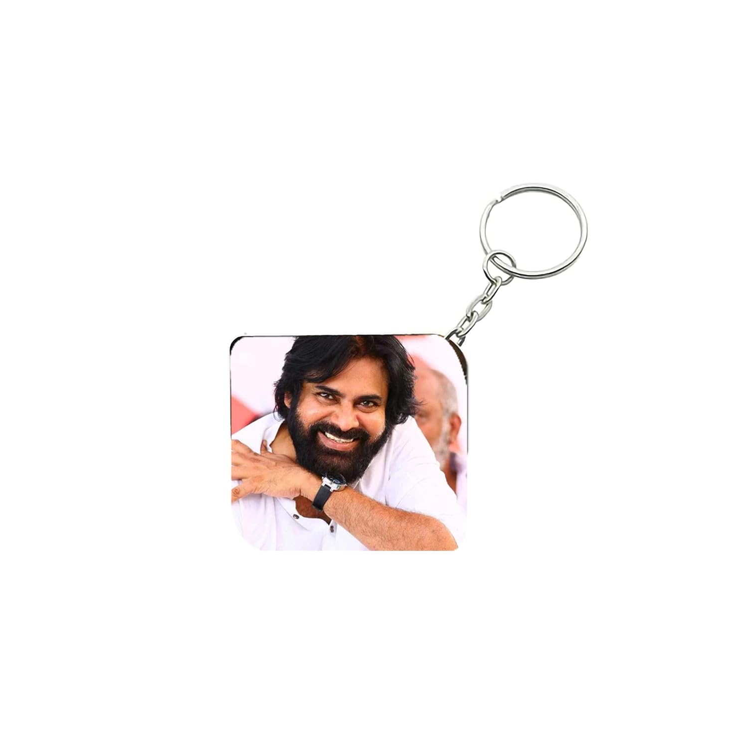 Nainika Stainless Steel PAWN KALYAN Photo KeyChain JANASENA Keychain ...