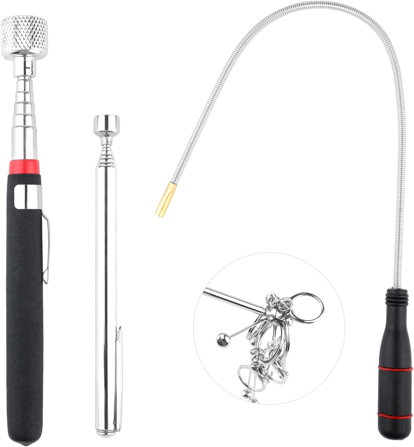 3 Pack Telescoping Magnet Pick-up Tool Set - Retrieving Telescoping ...
