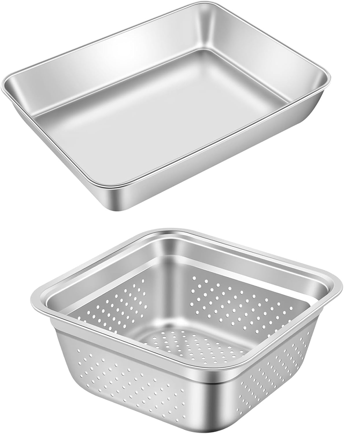 Amazon.com: GRILL FORCE Baking Sheet Crisper Tray Set,304 Stainless ...