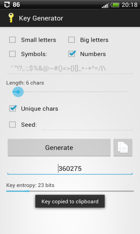 Key Generator - App on the Amazon Appstore