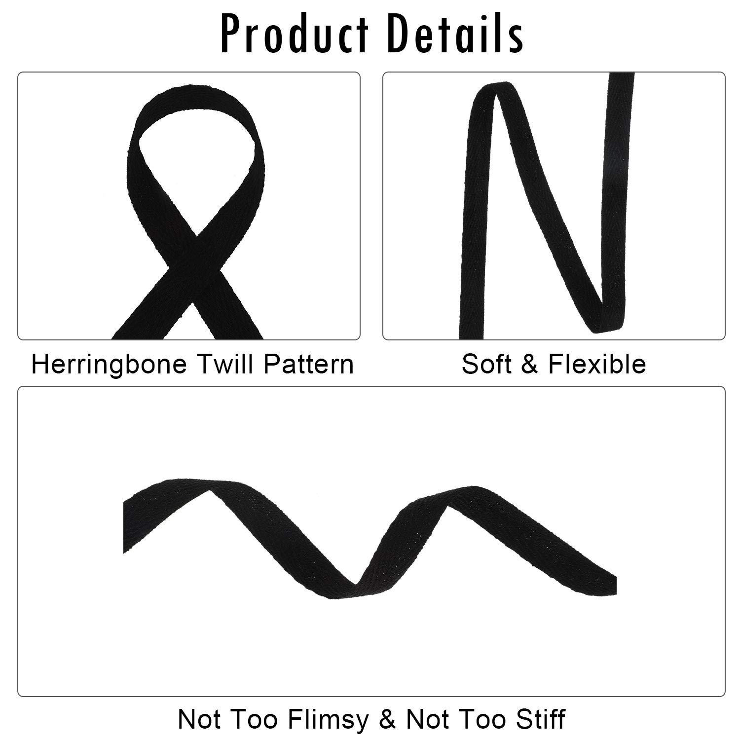 Snapklik.com : Soft Natural Twill Tape Ribbon Herringbone Webbing ...