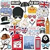 Amazon.com: British Photo Booth Props - 41-pc Photobooth Kit with 8 x ...