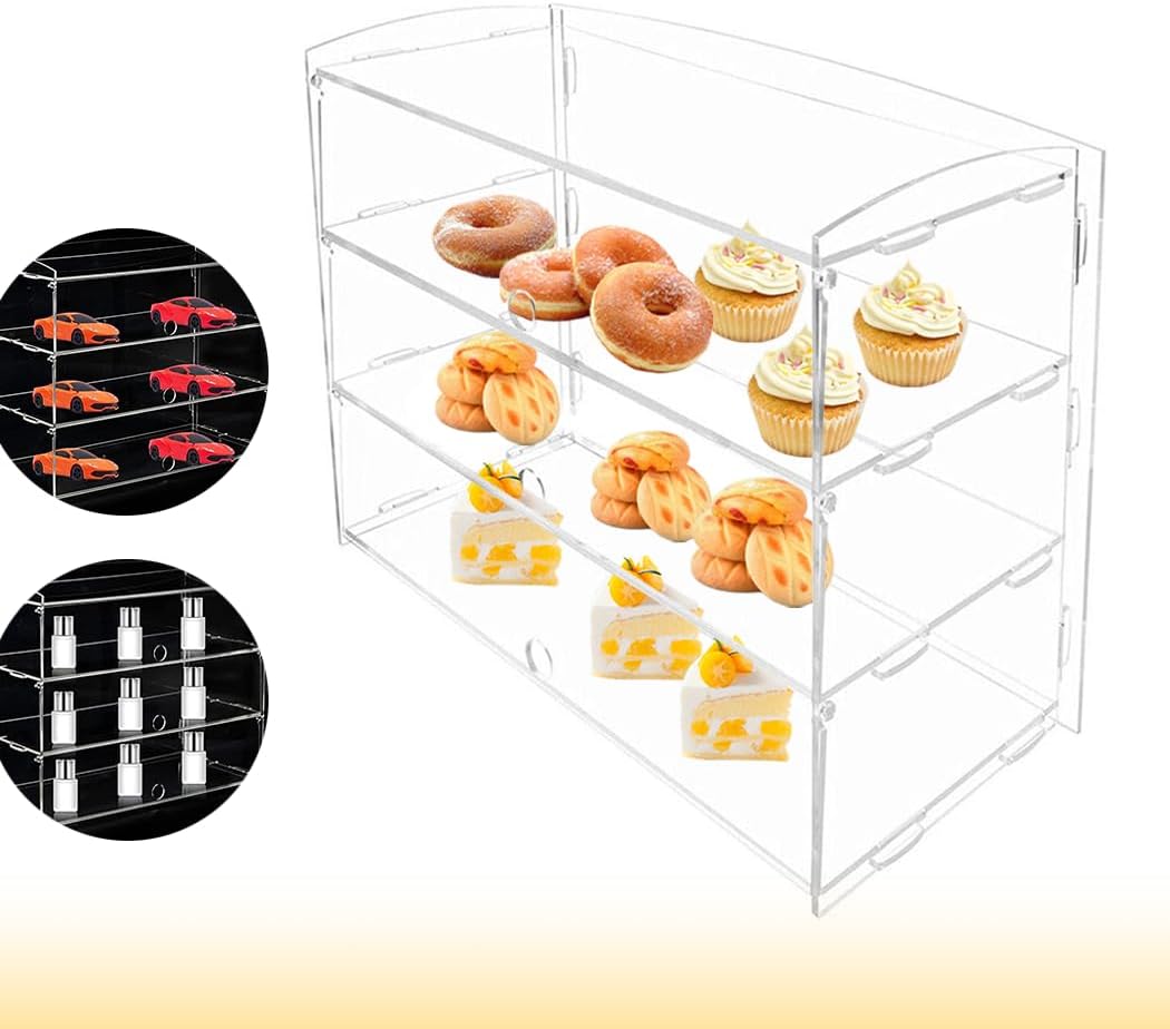 PORIYA 2/3 Tier Large Acrylic Bakery Cake Display,5mm Thick Transparent ...