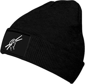 Funny Drummer Drumsticks Knit Beanie Hats Men Women Black Winter Hats ...