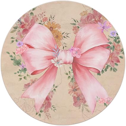 Amazon.com: QUICQOD Pink Bow Mouse Pad,Trendy Flower Round Mouse Pad ...