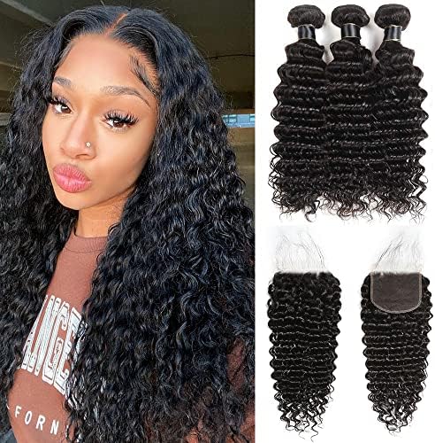 Amazon.com : Deep Wave Bundles (12 14 16+10) 100% Unprocessed 3 Bundles ...