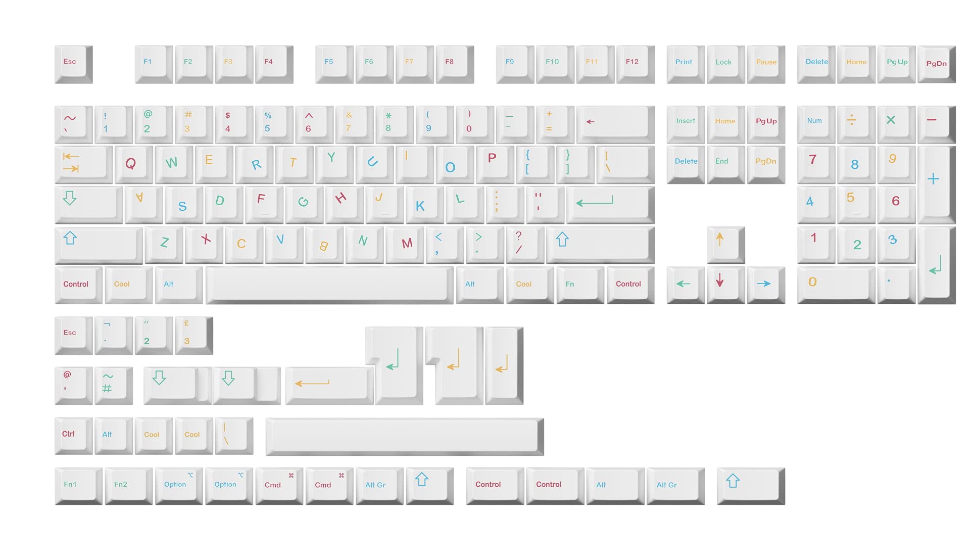 Buy HK Gaming Custom Keycaps | Dye Sublimation PBT Keycap Set for ...