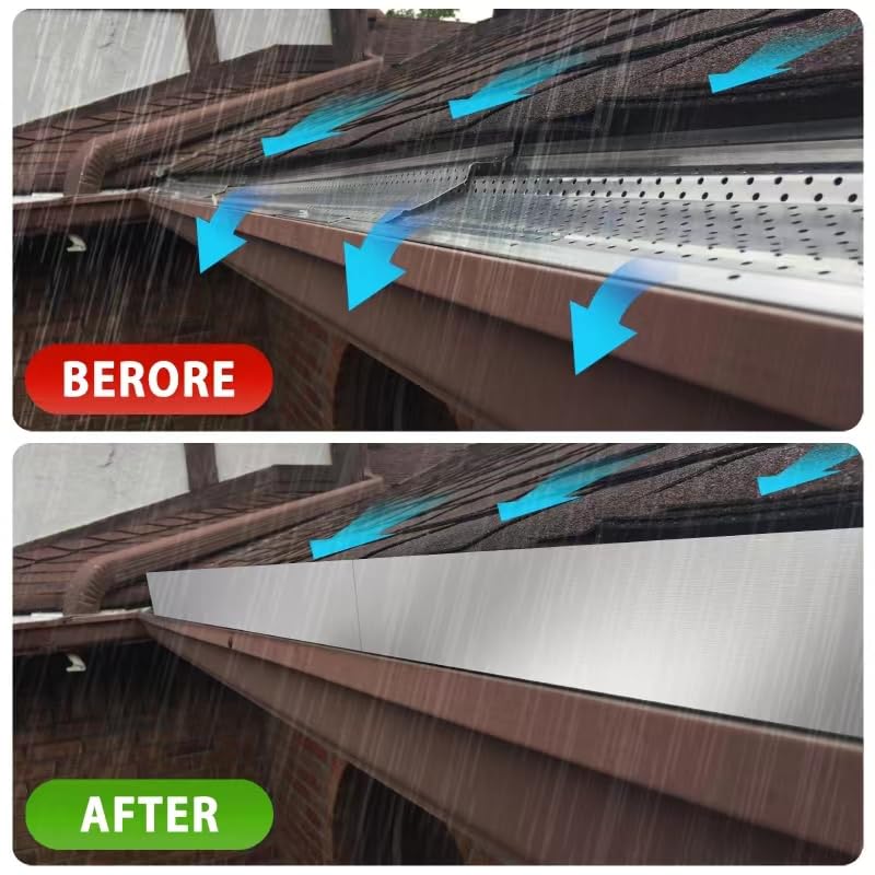 Snapklik.com : 4 Pcs Gutter Valley Splash Guard,Straight Rain Diverter ...