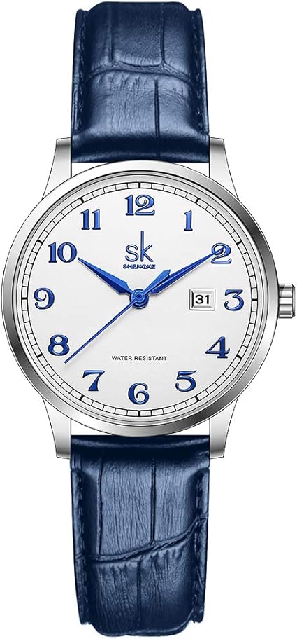 SK Business Classic Women Watch with Genuine Leather Stainless Steel ...