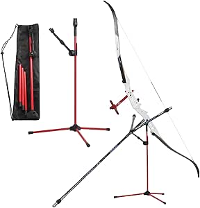 SOPOGER Archery Recurve Bow Stand - 24inch Portable Bow Holder for ...