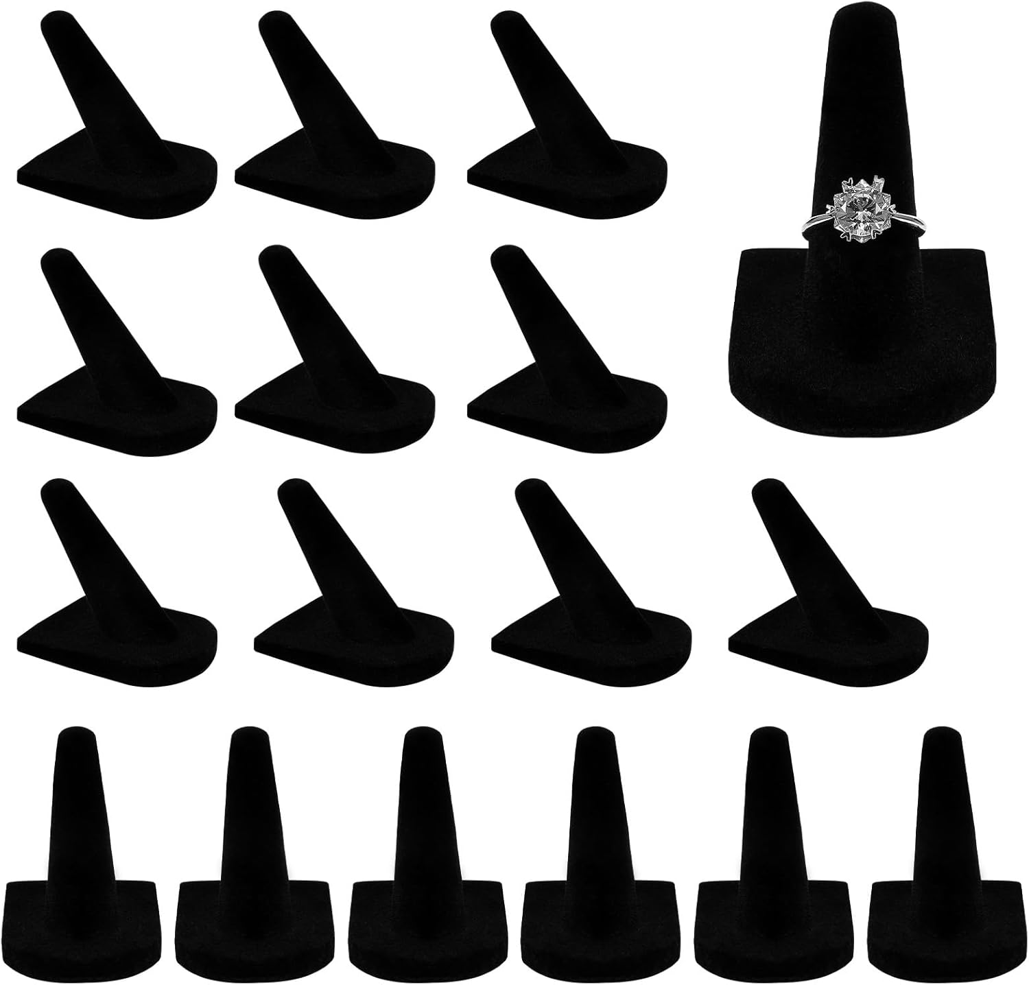 Amazon.com: JOUTYFOR 16 Pieces Finger Ring Display Black Velvet Ring ...