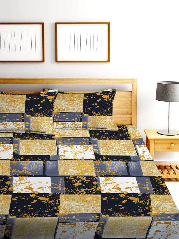 Buy YAZLYN COLLECTION 72X78 inch Premium Cotton Elastic Fitted Printed ...