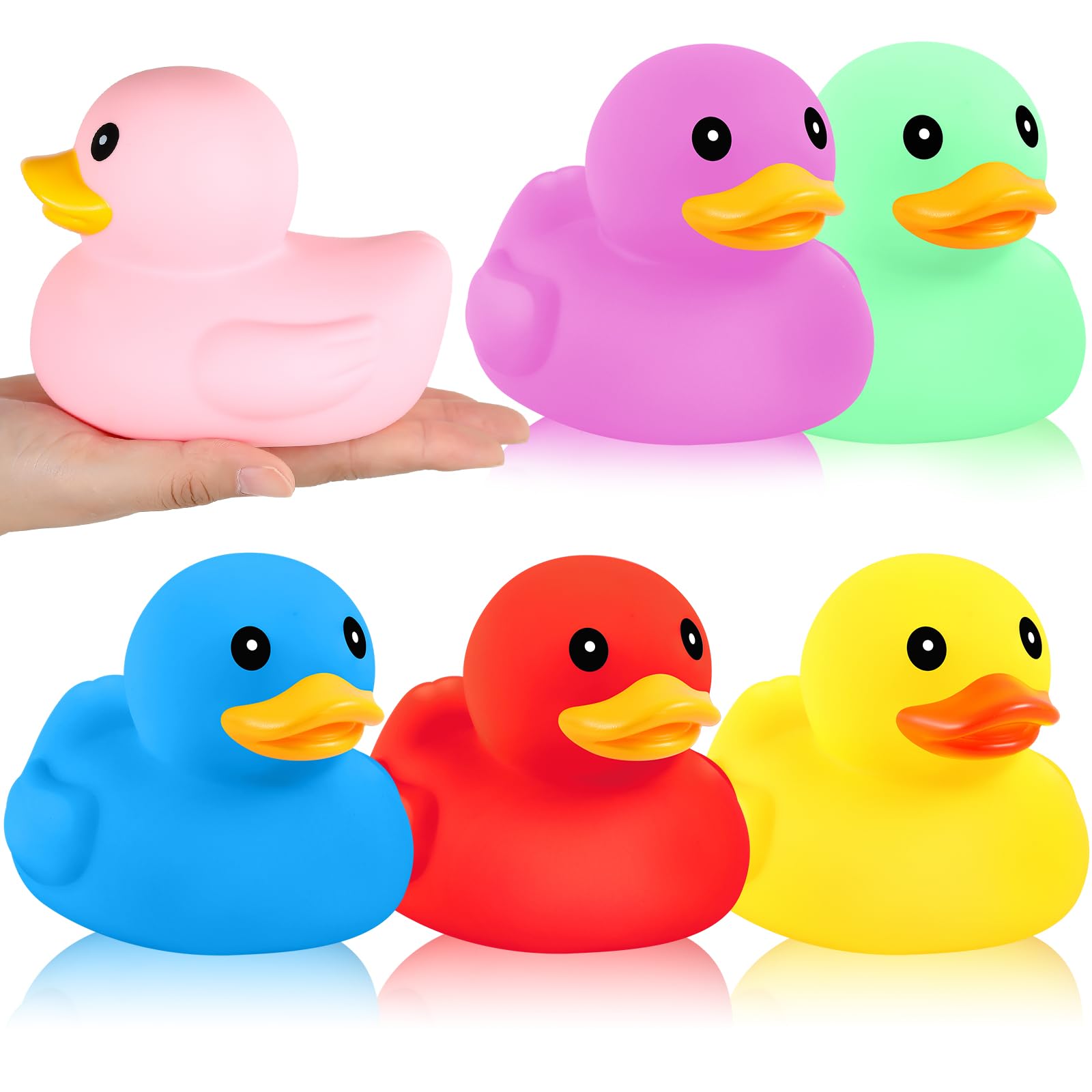 Amazon.com: Deekin 6 Pcs Multicolor Rubber Duck Assortment Toy Duckies ...