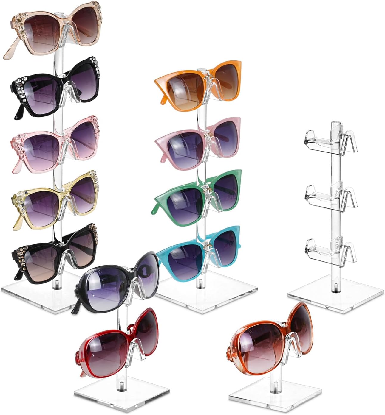 Amazon.com: LONG TAO 4 Layer Clear Acrylic Display Stand Sunglasses ...