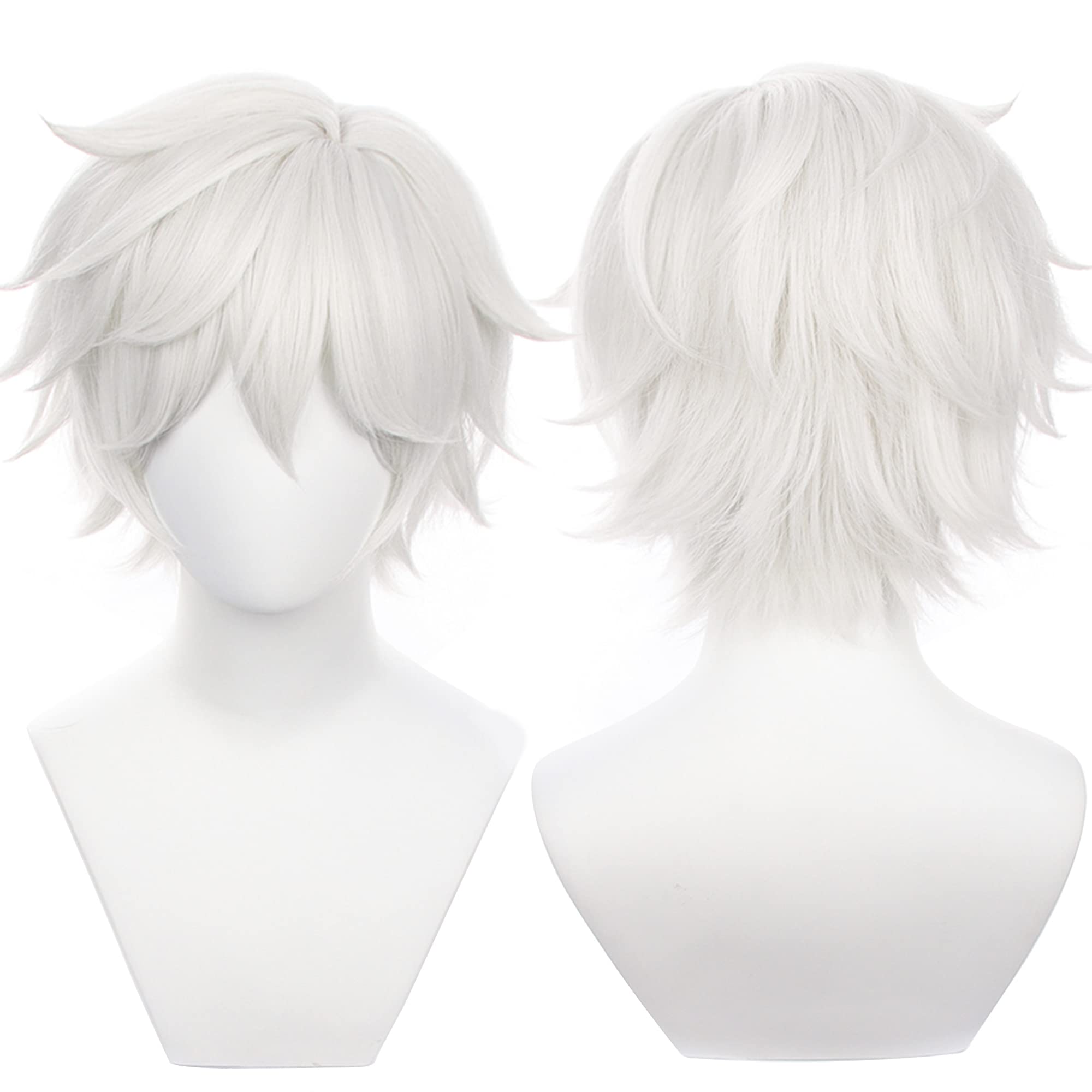 Amazon.com: Anime Gray White Cosplay Wigs Jigokuraku Role Costume ...