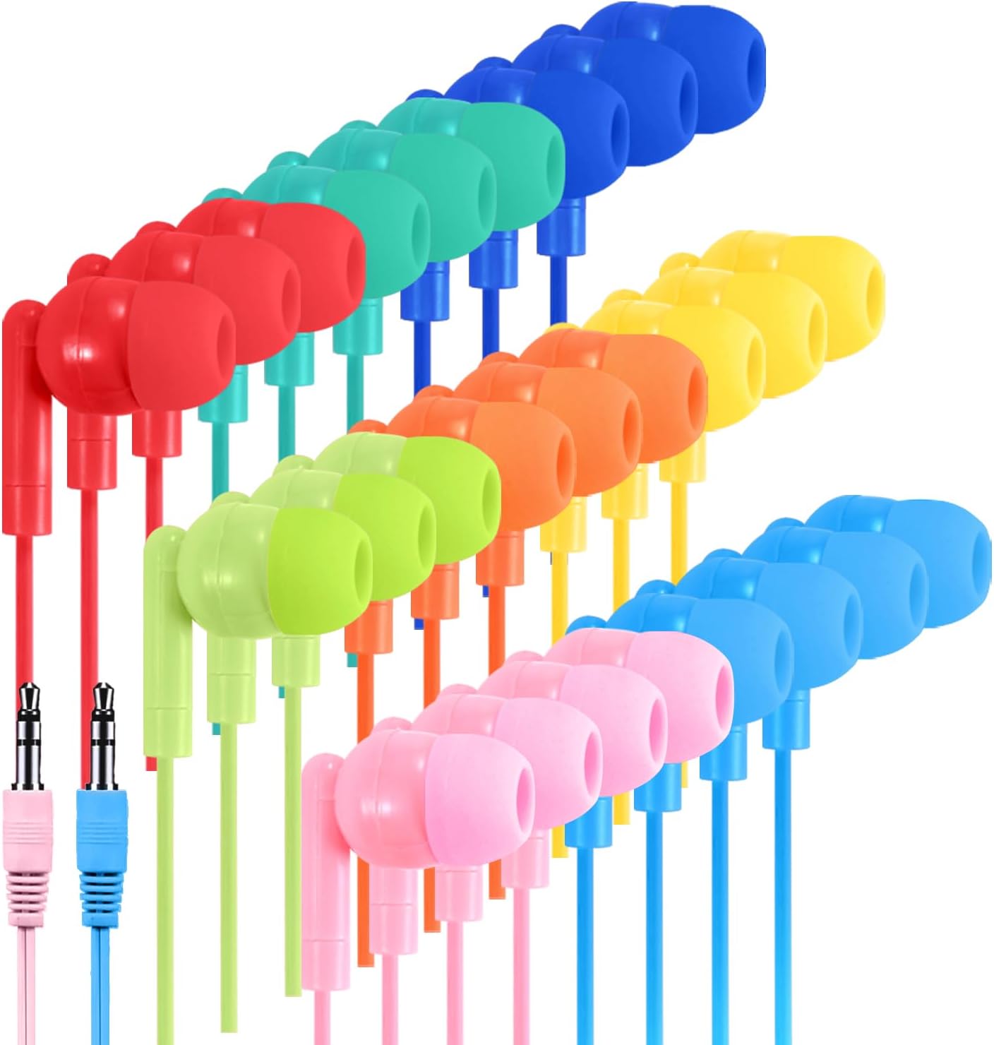 Amazon.com: Deal Maniac 10 Pack Multi Color Kid's Wired Earbud ...