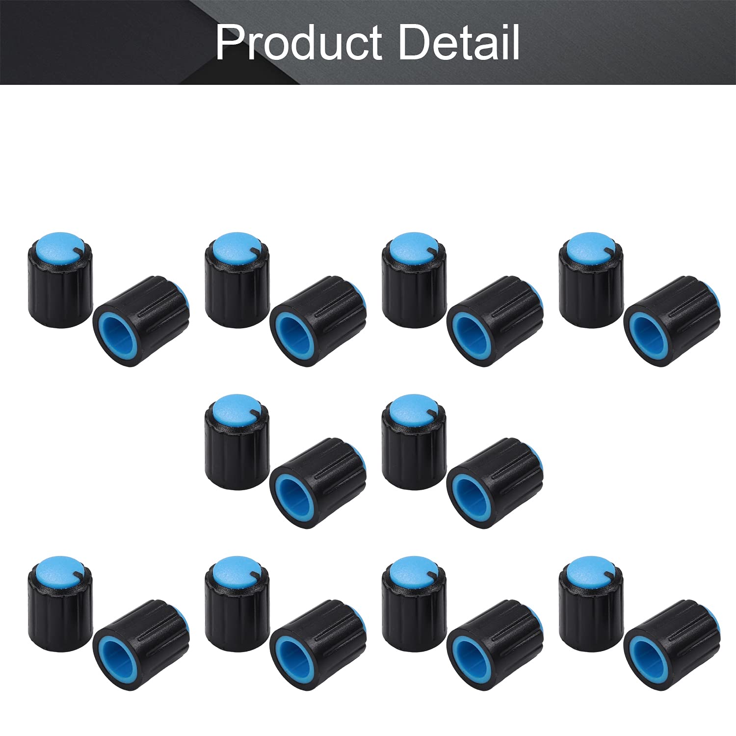 Snapklik.com : 20Pcs Potentiometer Control Knob 6mm Plastic Potentiometer Volume Control Rotary ...